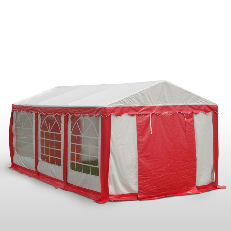 Profi PVC Partyzelt 3 x 6 m rot/weiss | Online Shop Gonser - Sicher ...