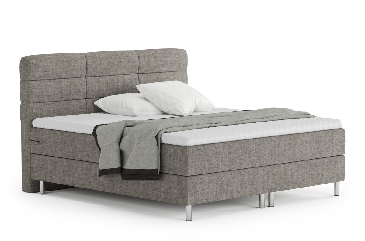 Box-spring bed MIDNIGHT light grey 180 x 200 cm | Online Shop Gonser ...